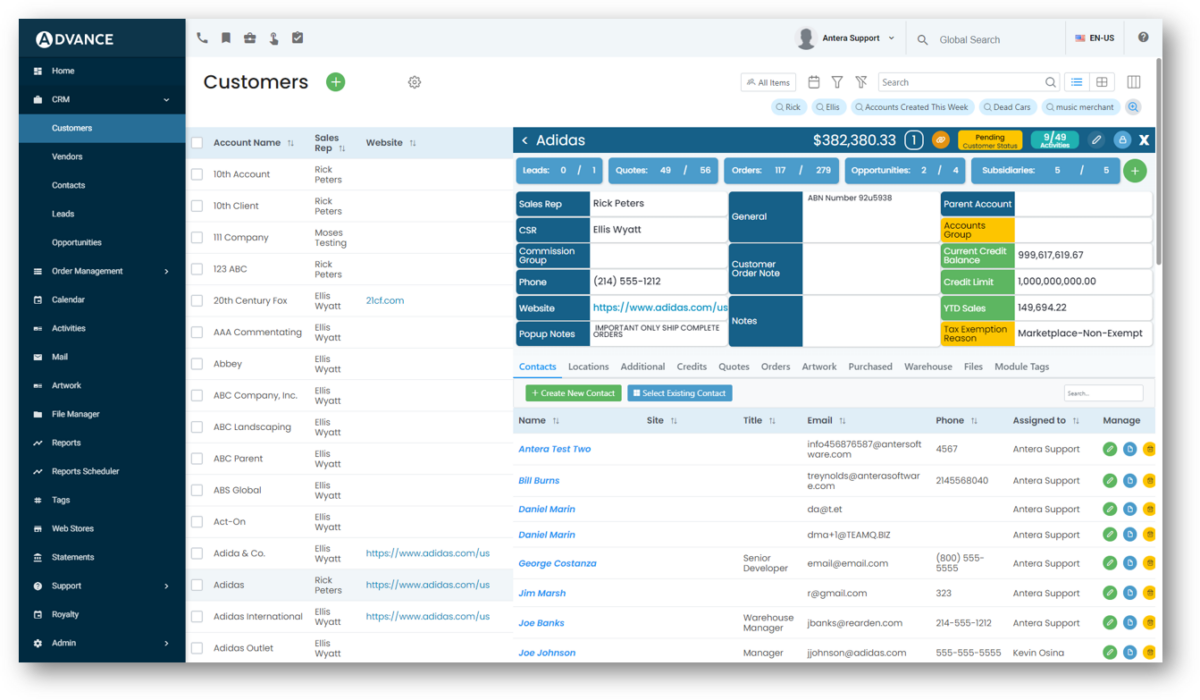 Customers - Antera Software USA