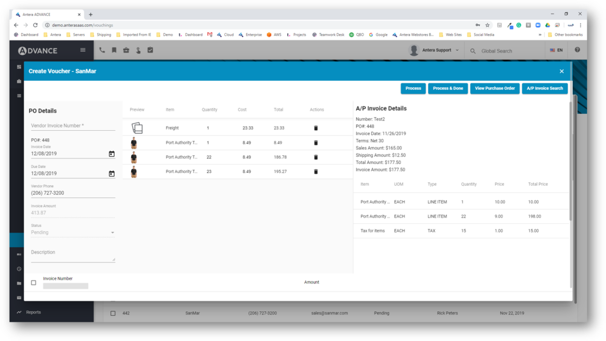 Invoices - Antera Software USA