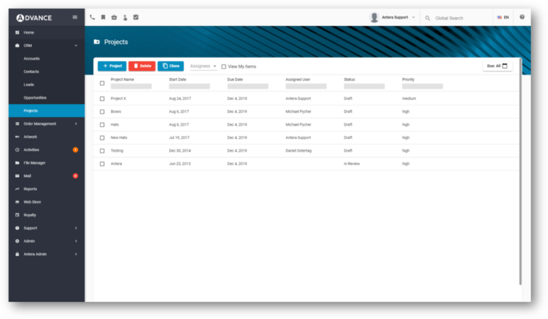 Projects - Antera Software USA